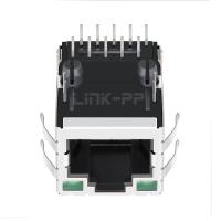 China LPJG16443AFNL 1000 Base-T Magjack RJ45 Connector Single Port Tab Up Green/Green Led for sale