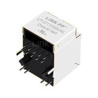 China Halo HFJV1-RP48-L12RL Compatible LPJD1155BDNL 100Base-T RJ45 POE Vertical MagJack With Rectifier Bridge Green/Green Leds for sale