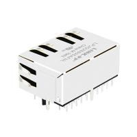 China LPJG26805AFNL RJ45 1x2 MagJacks 100/1000 Base-T Tab Down Green/Green Leds for sale