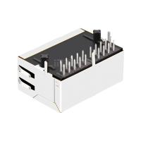 China Halo HFJ12-1G11ERL Compatible LPJGF26826CNL 1x2 Port RJ45 MagJacks 1000 Base-T Tab Down Without Led for sale