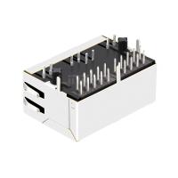 China LPJG26943AENL RJ45 1x2 Port  Mag Jacks 1000 Base-T Tab Down Green/Yellow Leds for sale