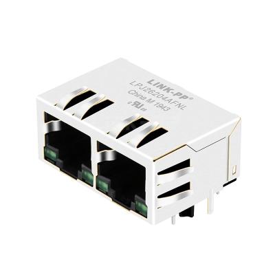 China LPJ26204AFNL 100 Base-T RJ45 1x2 Port Mag Jacks Tab Down Green/Green Leds for sale