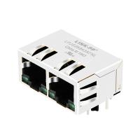 China Halo HFJ12-1G41ER-L11 Compatible LPJG26843AFNL 1000 Base-T RJ45 1x2 Magnetic Connectors Tab Down Green/Green Led for sale