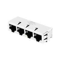 China Halo HFJ14-E2450ERL Compatible LPJF46401-9CNL 100 Base-T Ethernet RJ45 1x4 Jacks Tab Down Without Led for sale