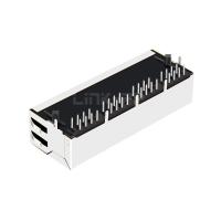 China Halo HFJ14-E2450ERL Compatible LPJF46401-9CNL 100 Base-T Ethernet RJ45 1x4 Jacks Tab Down Without Led for sale