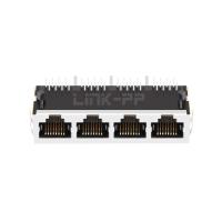 China Halo HFJ14-E2450ERL Compatible LPJF46401-9CNL 100 Base-T Ethernet RJ45 1x4 Jacks Tab Down Without Led for sale