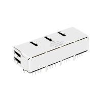 China Halo HFJ14-E2450ERL Compatible LPJF46401-9CNL 100 Base-T Ethernet RJ45 1x4 Jacks Tab Down Without Led for sale