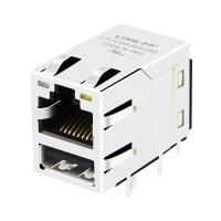 China LPJU3836AONL 1000 Base-T RJ45 Magjack with Single USB Tab Up Orange&Green/Yellow Leds for sale