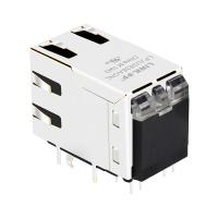 China LPJU3836AONL 1000 Base-T RJ45 Magjack with Single USB Tab Up Orange&Green/Yellow Leds for sale