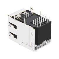 China LPJU3836AONL 1000 Base-T RJ45 Magjack with Single USB Tab Up Orange&Green/Yellow Leds for sale
