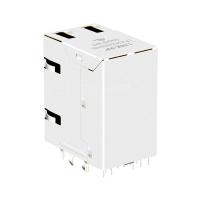 China LPJU4232A64NL 100/1000 Base-T RJ45 magjack with Dual USB Tab Up Green&Orange/Yellow Leds for sale