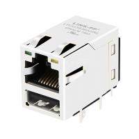 China LPJU3836AHNL RJ45 Magjack with Single USB 1000 Base-T Tab Up Green/Yellow Leds for sale