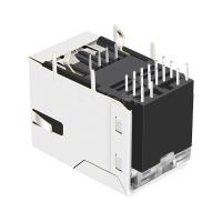 China LPJU3836AHNL RJ45 Magjack with Single USB 1000 Base-T Tab Up Green/Yellow Leds for sale