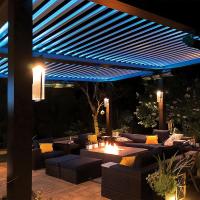 China Chinese Style Gazebo Aluminum Alloy Pergola Gazebo Free Standing With LED Lights for sale