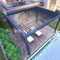 China Aluminum Louvered Pergola Villa Yard Electric Turning Louvers With Retractable Roof for sale