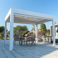 China 12x20 Aluminum Retractable Pergola Adjustable Louvered Garden Leisure Pavilion for sale