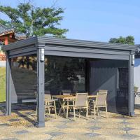 China Adjustable Louvered Aluminum Pergola Landscape Shade With Retractable Canopy for sale