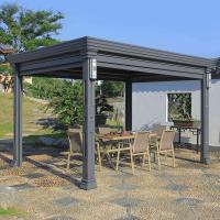 China Aluminum Louvered Pergola Covered With Motorized Louvered Roof for sale