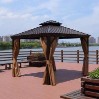 China Metal Roof Gazebo  With Mosquito Nets  Polycarbonate Double-Roof Canopy for sale
