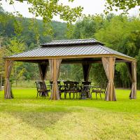 China Outdoor Hardtop Gazebo  Galvanized Steel Metal Double Top Aluminum Hardtop for sale