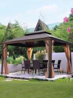 China Hardtop Double-Roofed Aluminum Ventilation Patio Gazebo Multiple Sizes for sale