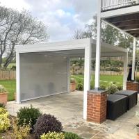 China Motorized Louvered Pergola  Hardtop Gazebo Aluminum Louvered Pergola for sale