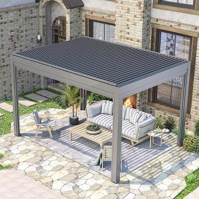 China LED Light Aluminum Louvered Pergola 6063-T5 Profiles For Snow Pressure Resistance for sale