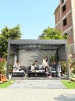 China Wind and Rain Sensor Patio Pergola With Retractable Canopy 6063-T5 Aluminium Profiles for sale