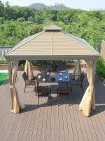 China Multifunctional Pergola Hardtop Furniture Patio Metal Roof Aluminium Outdoor Gazebo for sale