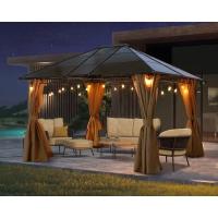 China Hardtop Gazebo Outdoor Aluminum Gazebo Pergola for Patio Yard Gray for sale