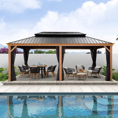 China Motorized Louvered Pergola Hardtop Gazebo Aluminum Louvered Pergola for sale