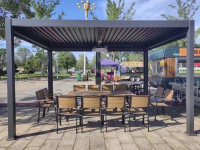 China Aluminum Louvered Pergola Aluminum Patio Gazebo Polycarbonate Double-Roof Canopy for sale