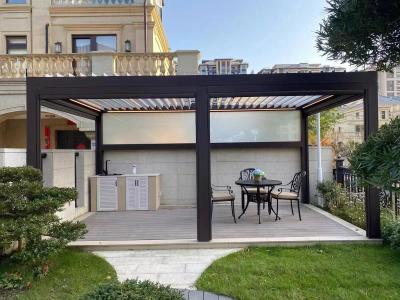 China Aluminum Louvered Pergola Double Aluminum Louvers Patio Pergola With Retractable Canopy for sale