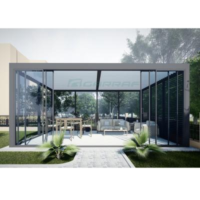 China Luxury Outdoor Waterproof Sun Shade Motorized Gazebo Louvered Aluminum Pergola for sale