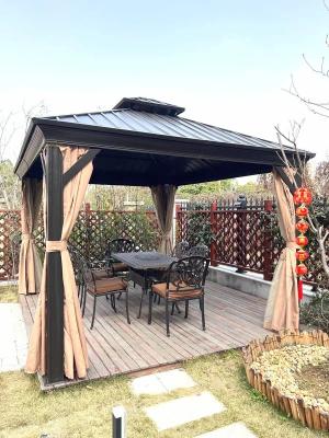 China Snow Pressure Resistant Outdoor Hardtop Gazebo with Double Tiered Roof for sale