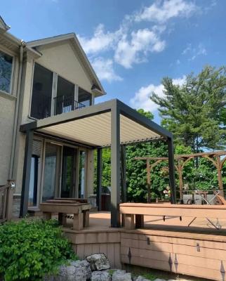 China Luxury Pergola Aluminum Louvered Pergola Modern Adjustable Louvered Hardtop Pergola for sale