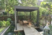 China Customized Large Modern Outdoor Manual Pavilion Ready Made Louvered Pergola for sale
