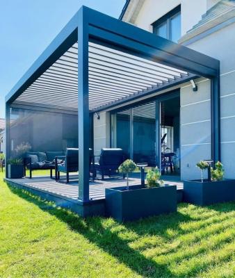 China Shade Multi Functional Outdoor Aluminum Pergola with Closed LED Light During The Day for sale