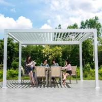 China Elegant & Long-Lasting Metal Pergola with Motorized Roof & Electric Shades for sale