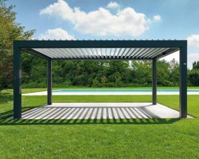 China Smart Outdoor Living Starts Here — Metal Pergola with Retractable Roof for sale