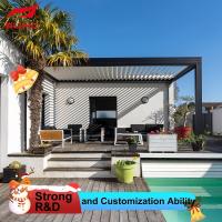 China Waterproof Motorized Aluminum Retractable Pergola with 6063 T5 Aluminum Alloy Louvered Roof for sale