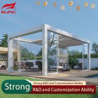 China Waterproof Motorized Bioclimatic Pergola with 6063-T5 Aluminum Alloy Retractable Louvered Roof for sale
