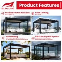 China Waterproof Motorized Louvered Pergola with 6063-T5 Aluminum Alloy Bioclimatic Retractable Roof for sale