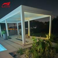 China Waterproof Motorized Aluminum Retractable Pergola with 6063-T5 Aluminum Alloy Louvered Roof for sale
