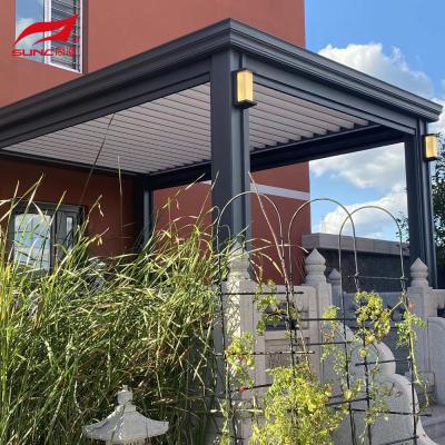 China Waterproof Motorized Louver Roof Bioclimatic Pergola with 6063-T5 Aluminum Alloy Frame for sale