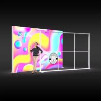 China Freestanding SEG Light Box 2x1m Easy Assembly LED Advertising Display Double Sided for sale