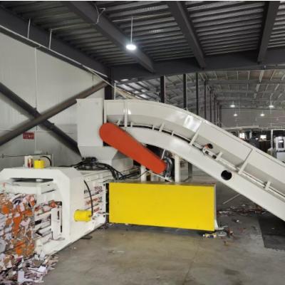 China Paper Horizontal Waste Baler With 60 Tons Pressure PLC Control And Automatic Wire Feeding for sale
