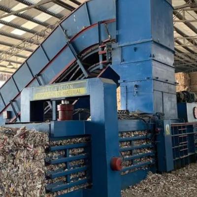 China PLC Control Touch Screen Recycling Baler Machine  Steel Frame 3PH380V for sale