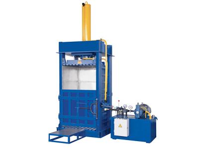 China PLC Control Touch Screen vertical baling press machine 1-3 Tons/Hour Capacity and Safety Guards for sale