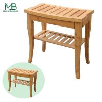 China Bamboo Shower Bench Chair with Storage Shelf for sale